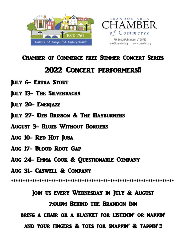 Music At The Riverbend Summer Concerts - Brandon Chamber